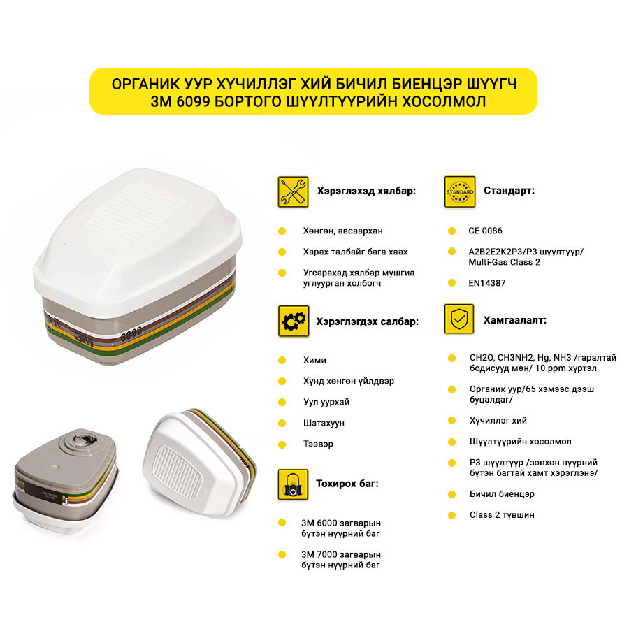 3M 6099 Multi Gas+P3 Filter