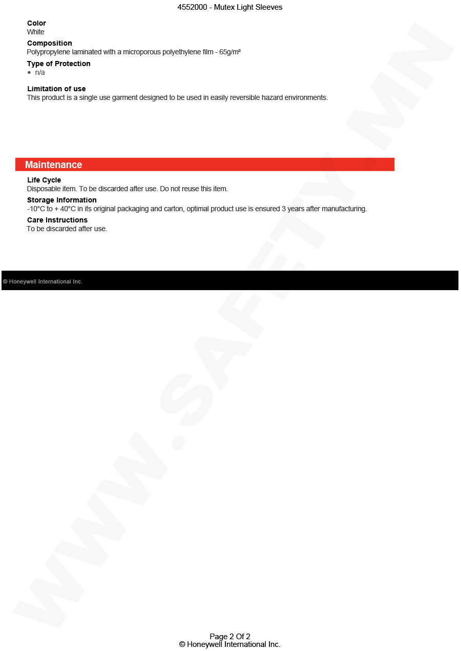 Honeywell Mutex Light Sleeves