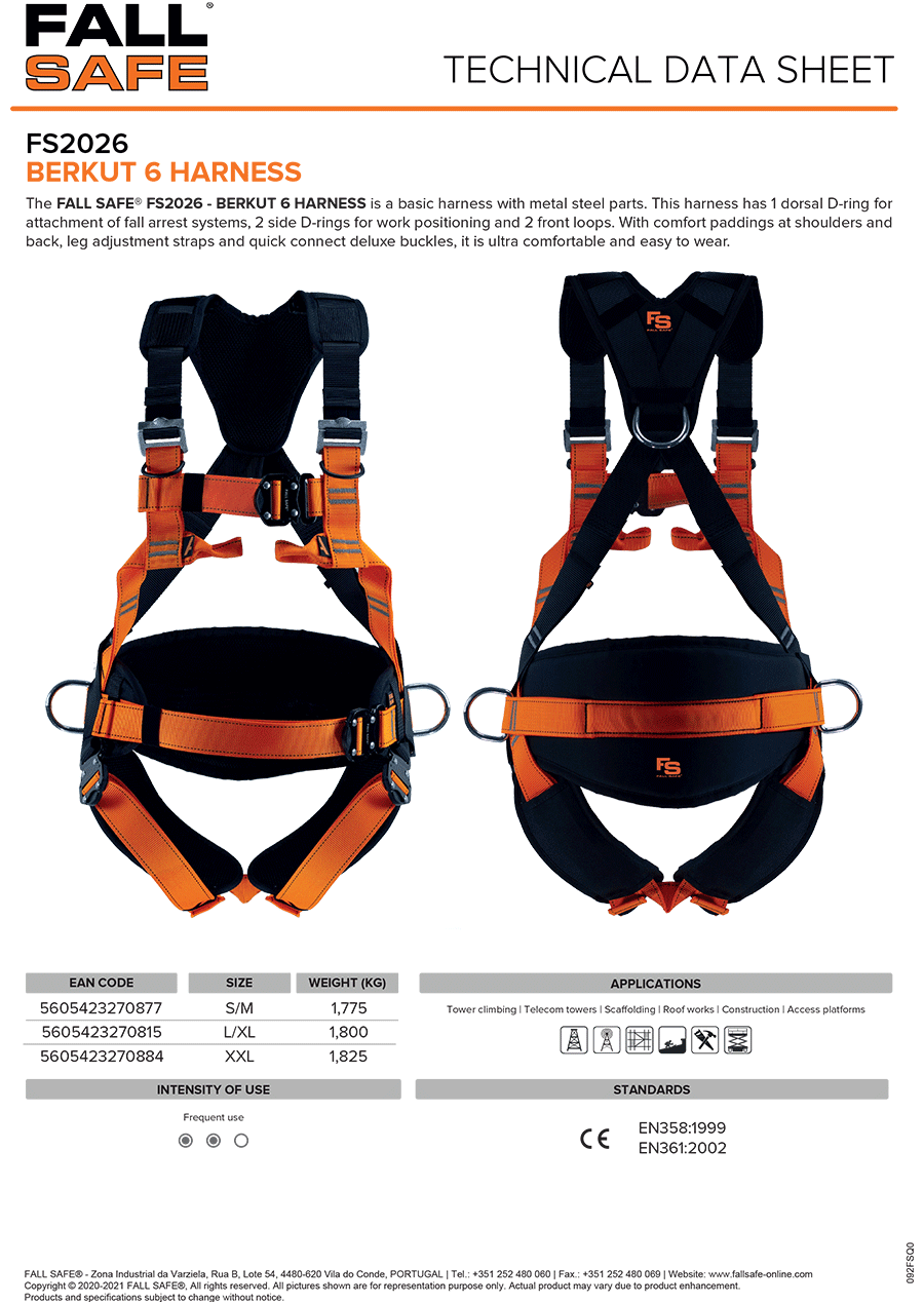 Fall Safe Berkut 6 Harness EN361 EN358
