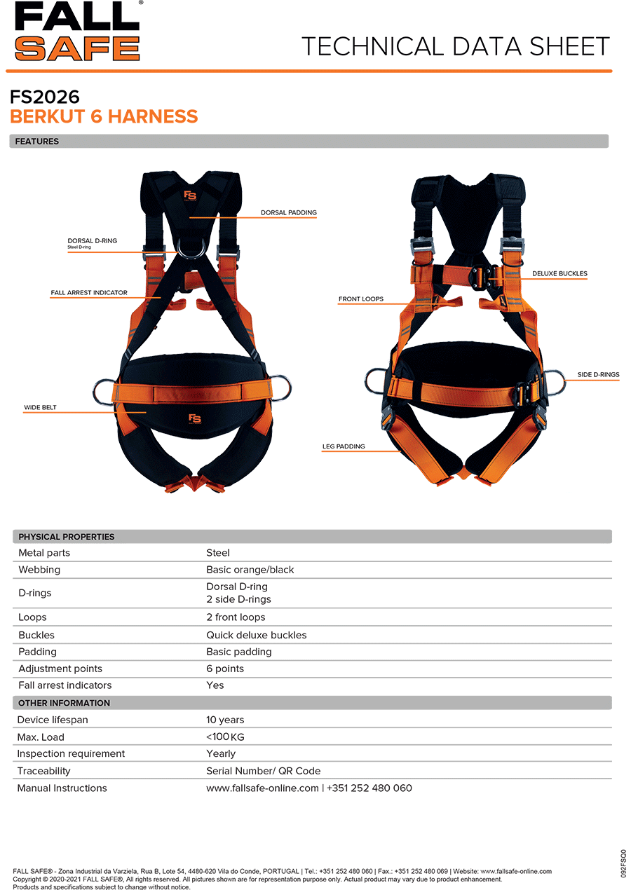 Fall Safe Berkut 6 Harness EN361 EN358