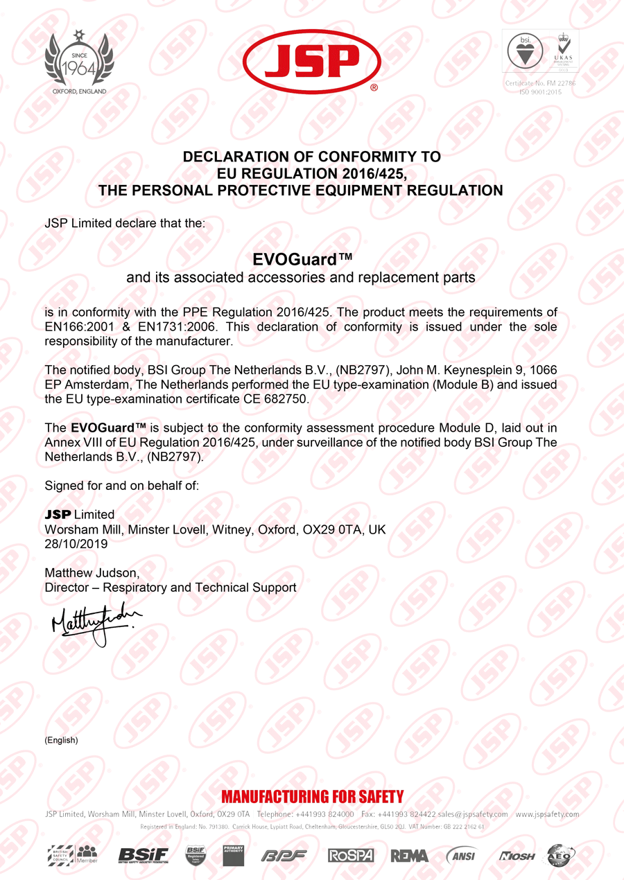 JSP EvogGuard C1 Industrial shield, Касканд суурьлуулдаг товгор нүүрний ...