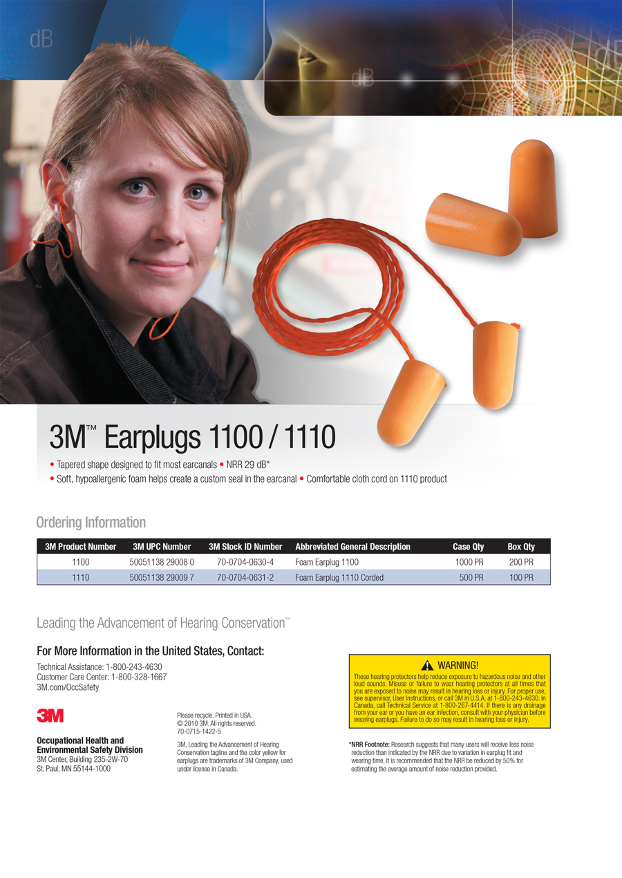 3M Earplug /100/500, Уяатай чихний бөглөө /100/500, bugluu, chihnii ...