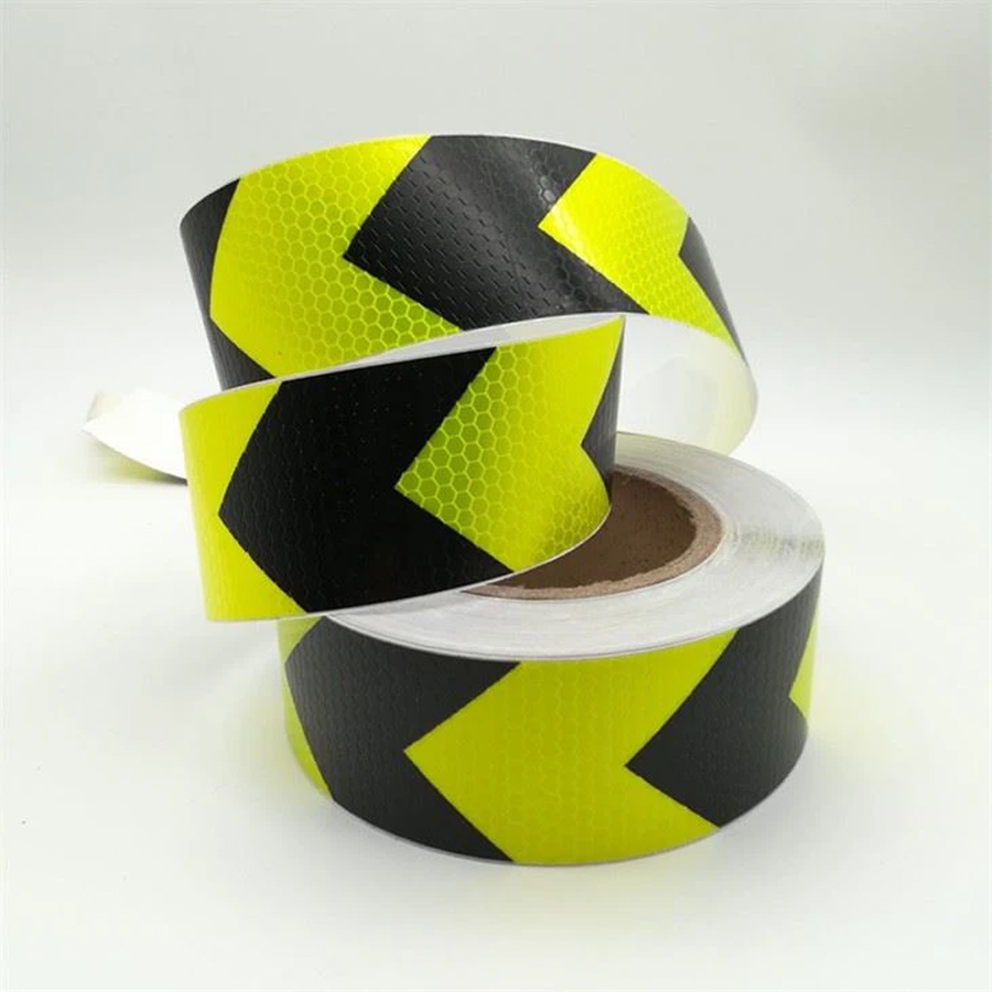 Reflective Yellow Black Arrow Tape 5cm X 45.7M, Цацруулагчтай шар хар ...